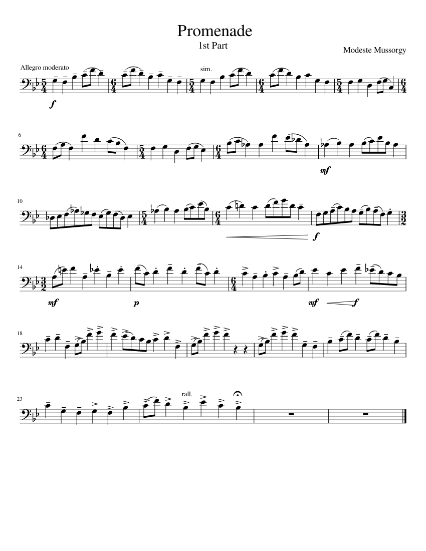 Promenade Sheet music for Piano (Solo) Easy | Musescore.com