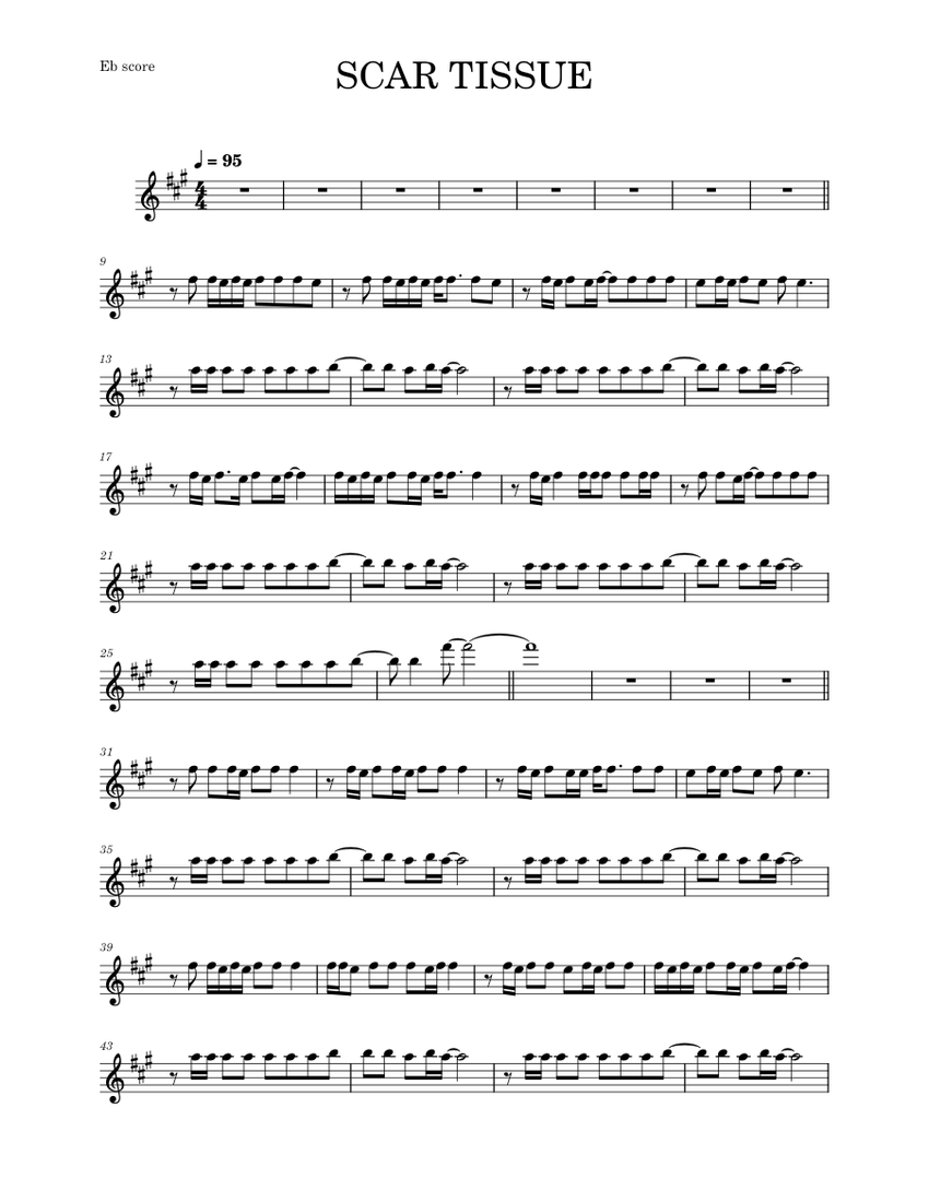 Scar tissue – Red Hot Chili Peppers (ALTO SAX RMX) Sheet Music with ...