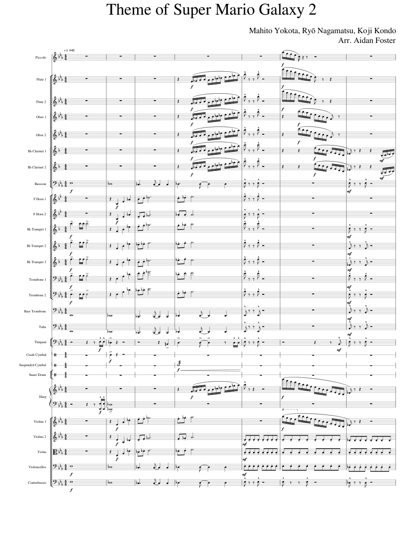 Theme of Super Mario Galaxy 2 Sheet music for Trombone, Tuba, Trombone ...