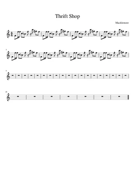 Thrift Shop Piano Sheet Music
