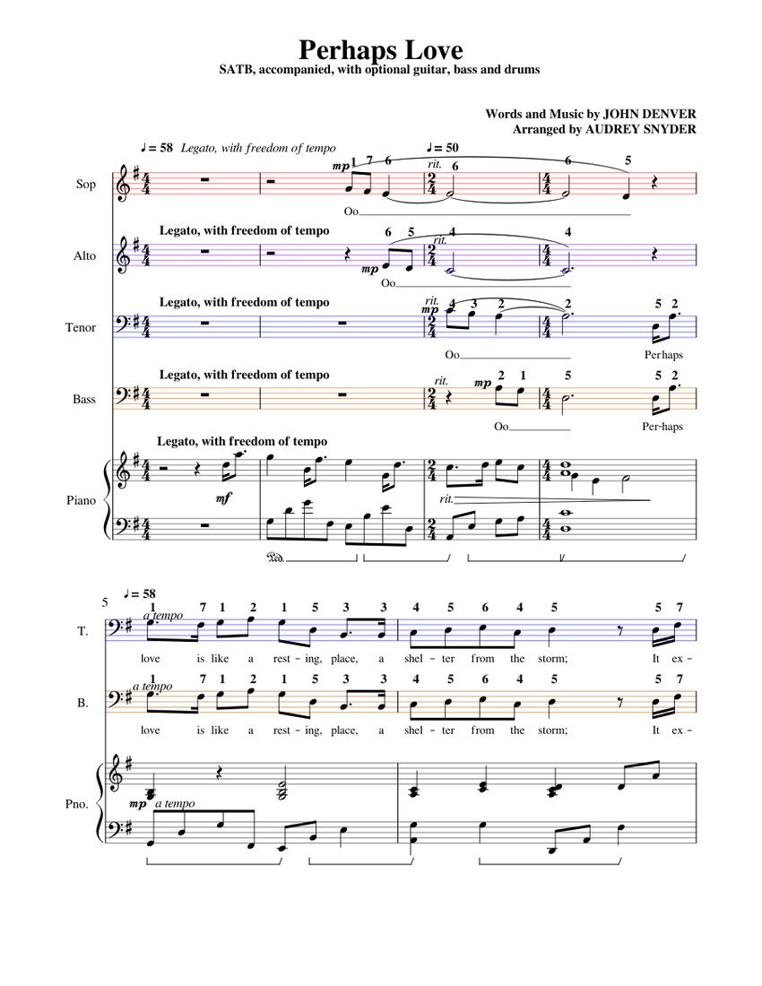 Perhaps Love 2 Sheet Music with Chords for Piano, Drum group (Mixed ...