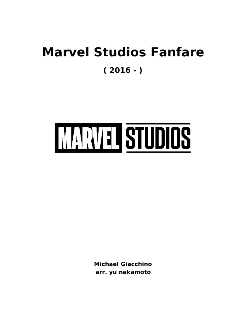 Marvel Studios Fanfare – Michael Giacchino (Concert Band) Sheet Music ...