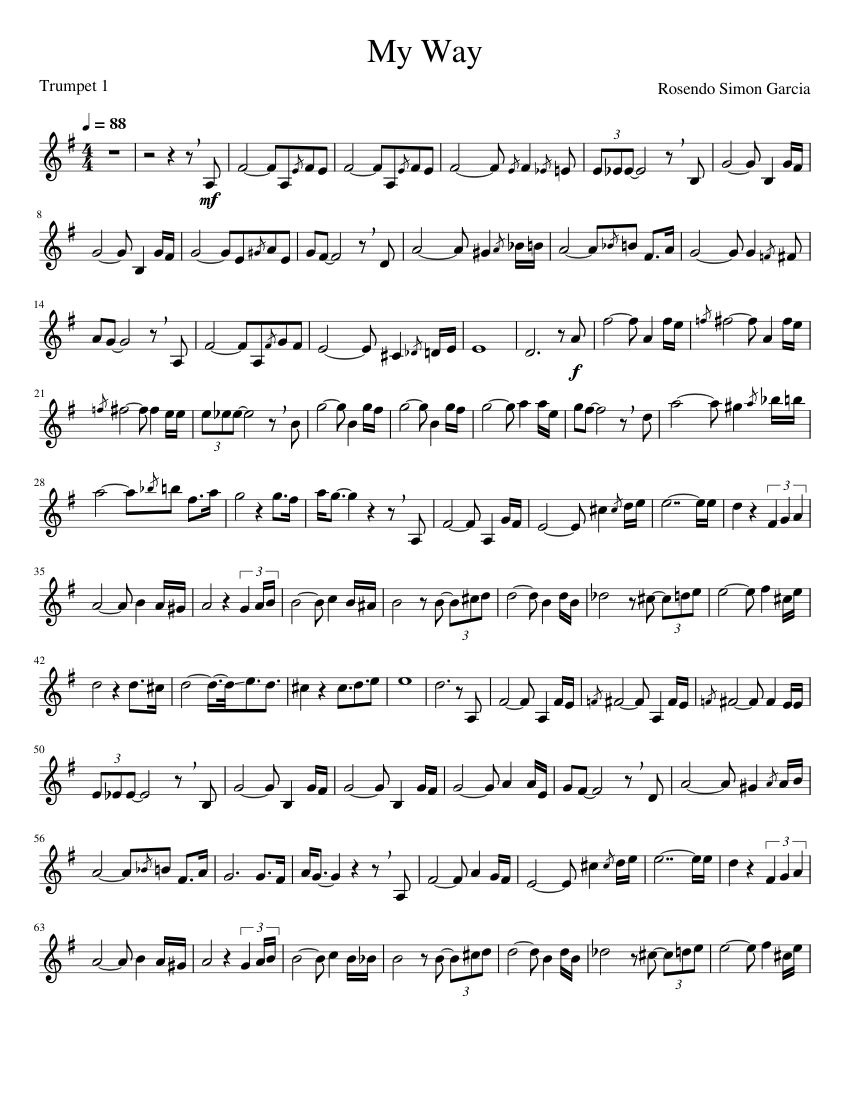 My way – Frank Sinatra Sheet Music for Trumpet other (Solo) | MuseScore.com