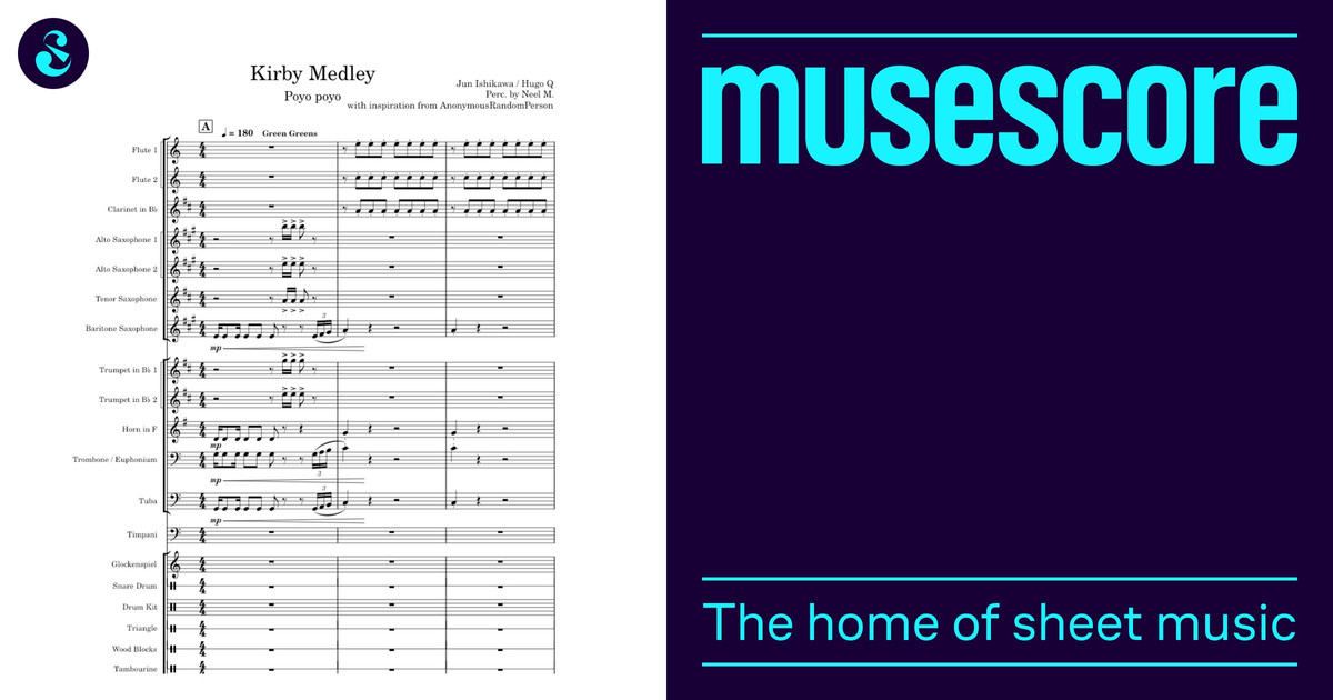 Kirby Super Star Medley for Winds+Brass – Jun Ishikawa Sheet music for ...