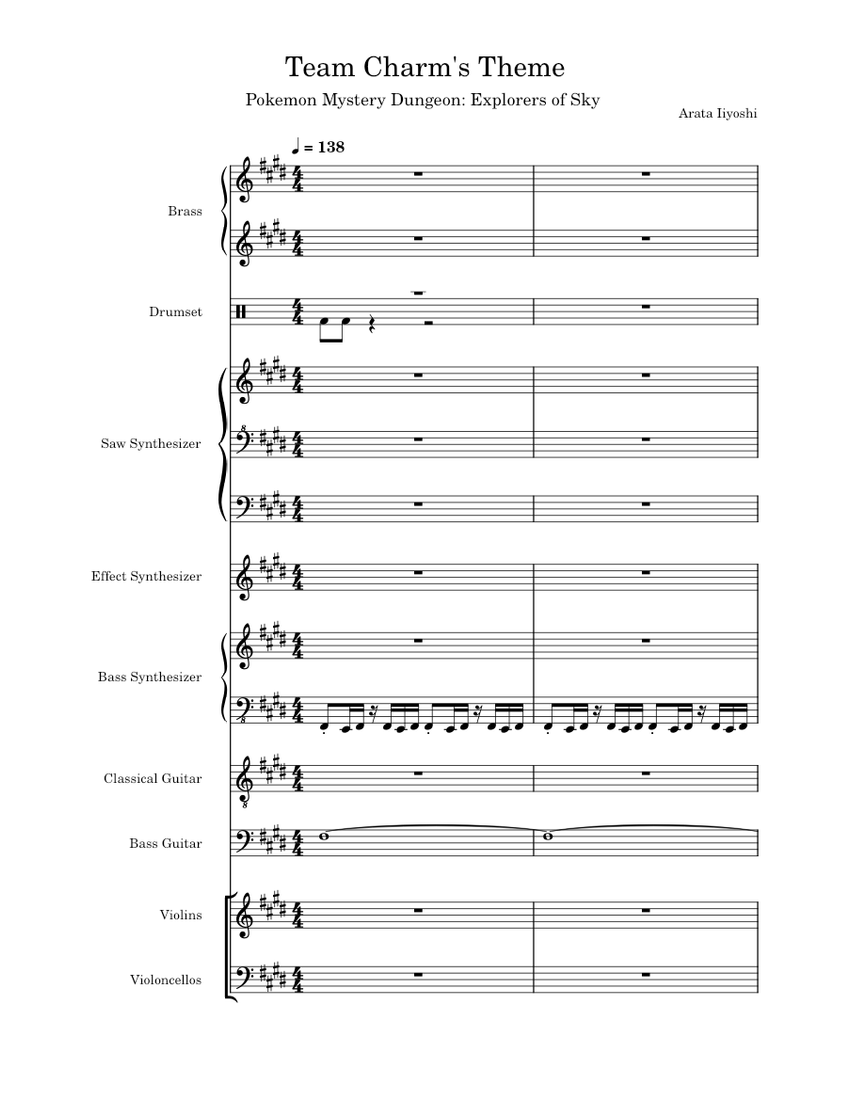 Team Charm's Theme - Pokemon Mystery Dungeon: Explorers of Sky Sheet ...
