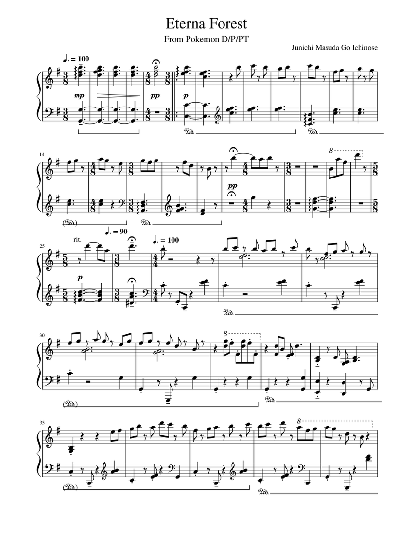 Eterna Forest – Piano Arrangement Sheet Music for Piano (Solo) | MuseScore.com