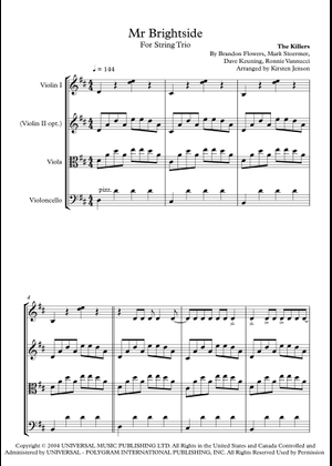 Mr. Brightside Sheet Music for Violin, Viola, Cello (String Quintet ...
