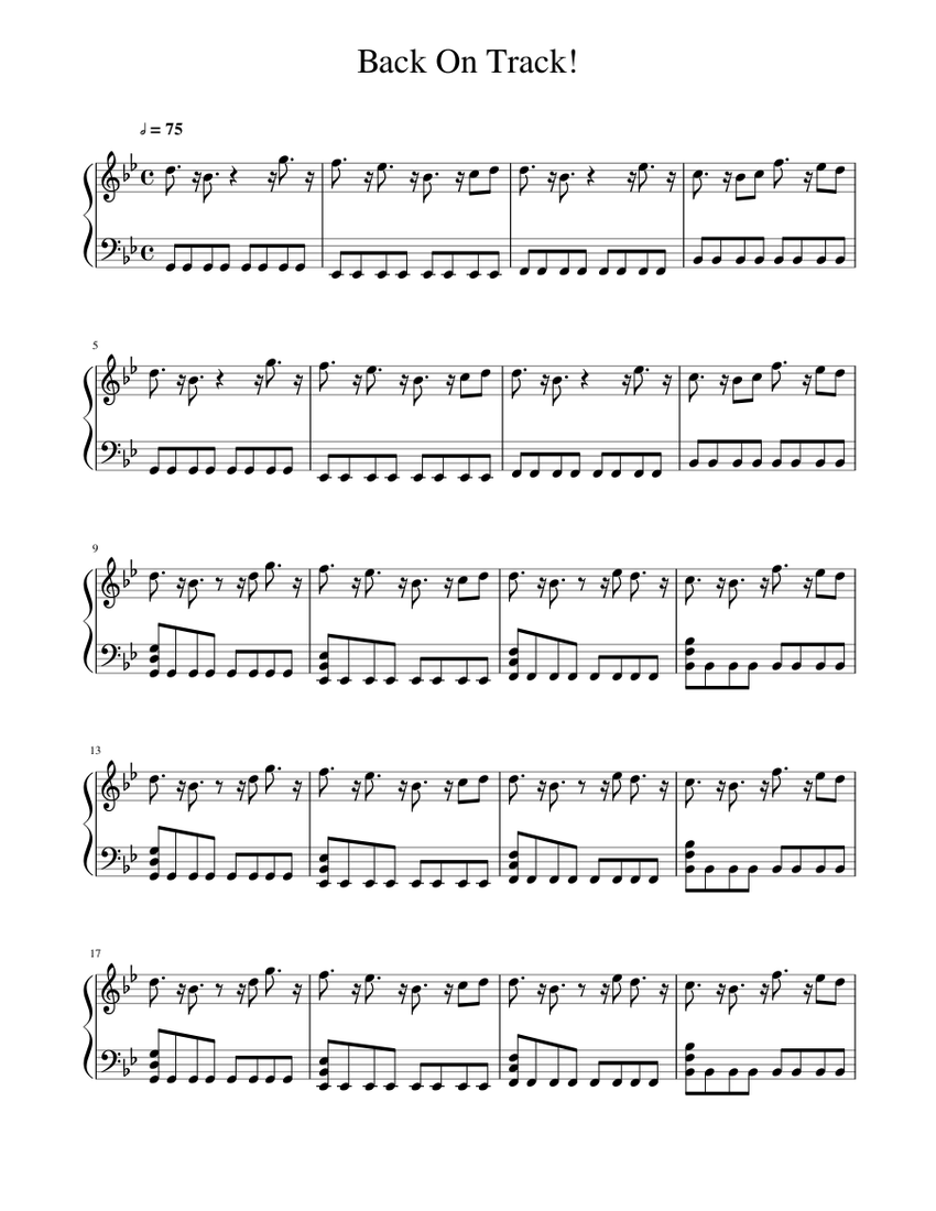 Back On Track! - piano tutorial