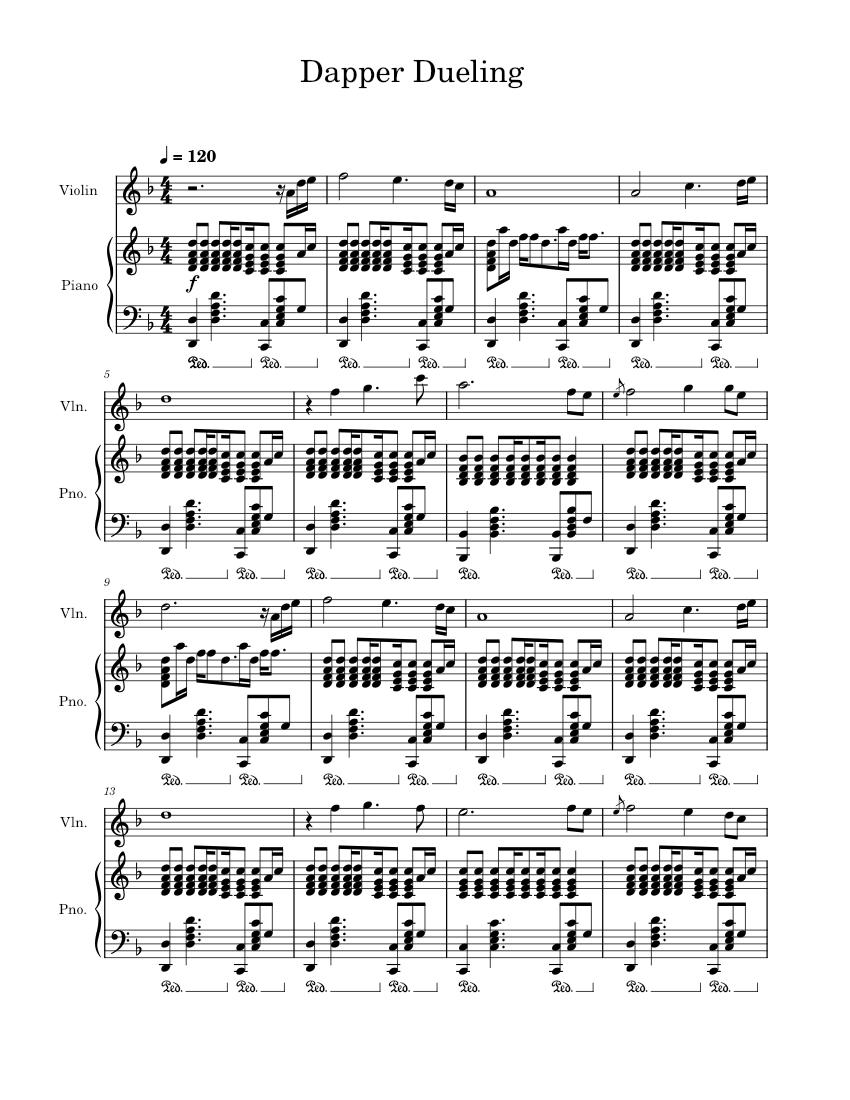 Dapper Dueling Sheet music for Piano, Violin (Solo) | Musescore.com