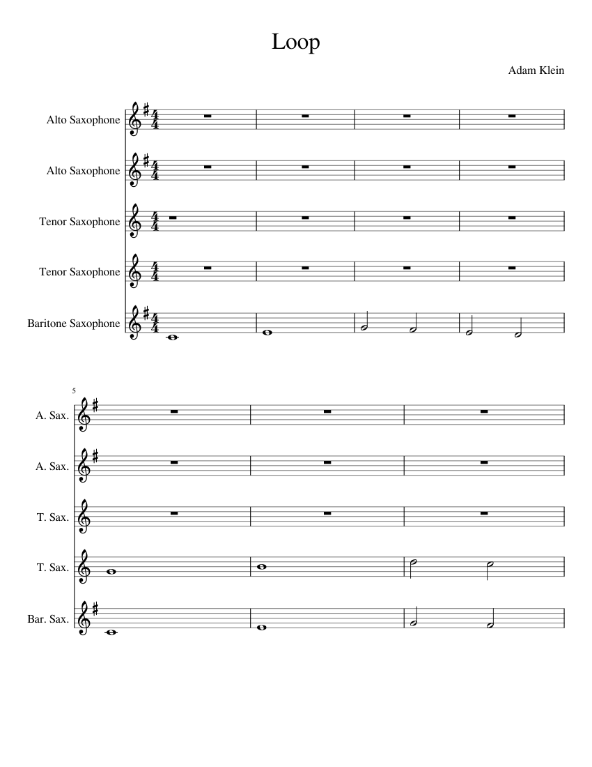 Sax loop Sheet music for Saxophone alto, Saxophone tenor, Saxophone ...