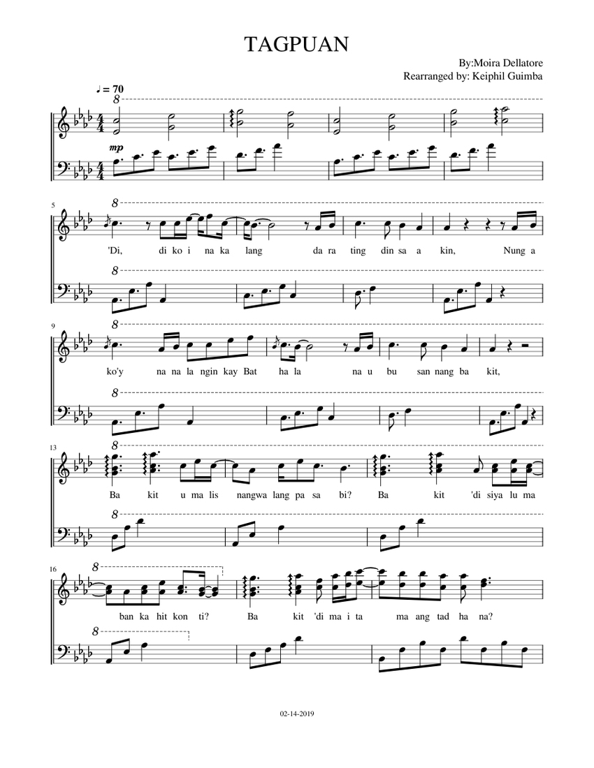 Tagpuan Sheet Music for Piano (Solo) | MuseScore.com