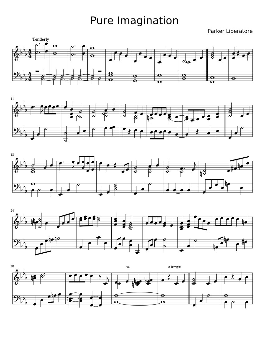 Pure Imagination Sheet Music for Piano (Solo) | MuseScore.com