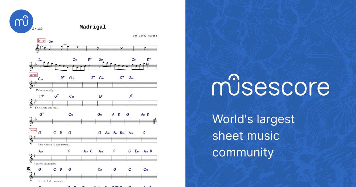 Madrigal Sheet Music with Chords for Piano (Solo) easy | MuseScore.com