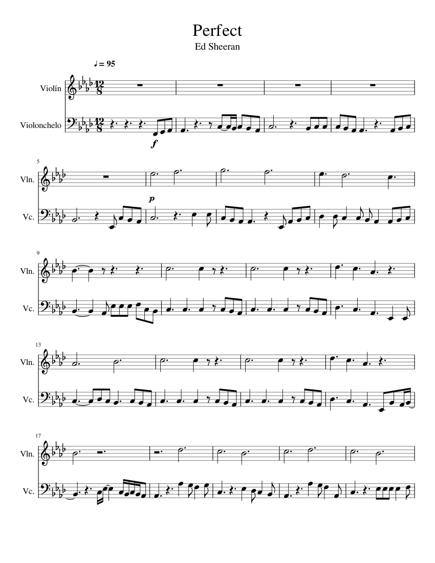 Perfect Sheet Music for Violin, Cello (String Duet) | MuseScore.com