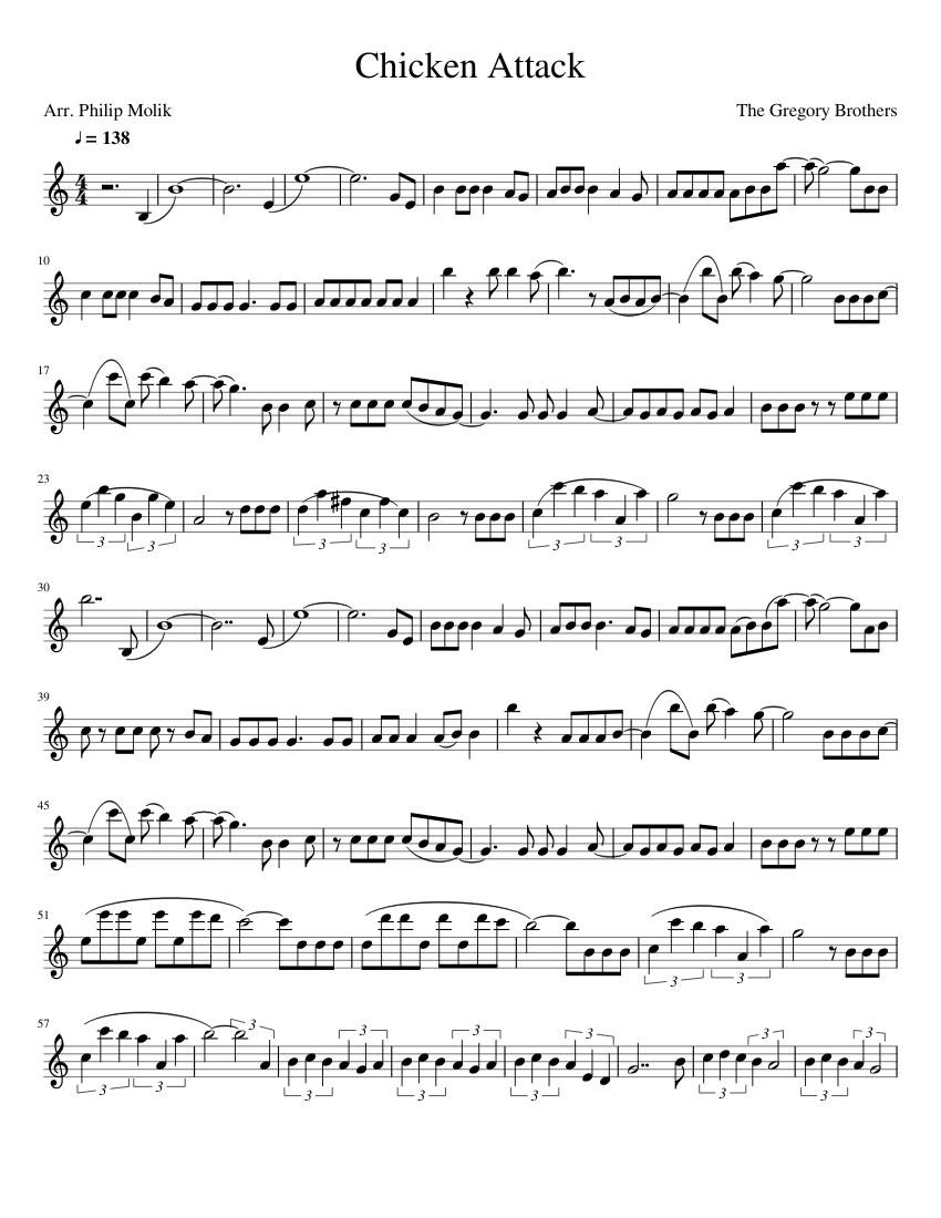 Chicken Attack Sheet music for Clarinet other (Solo) | Musescore.com
