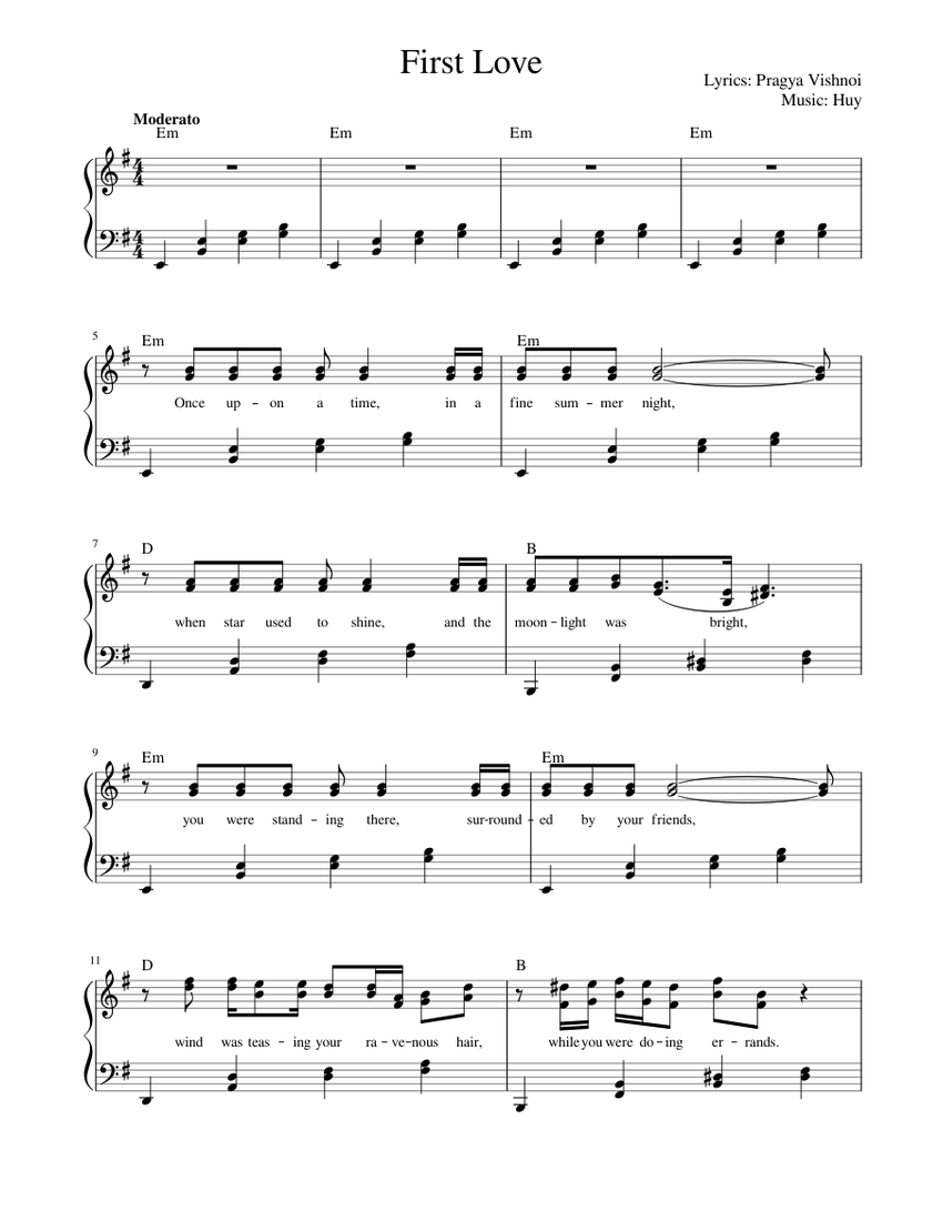 First Love Sheet music for Piano (Solo) | Musescore.com