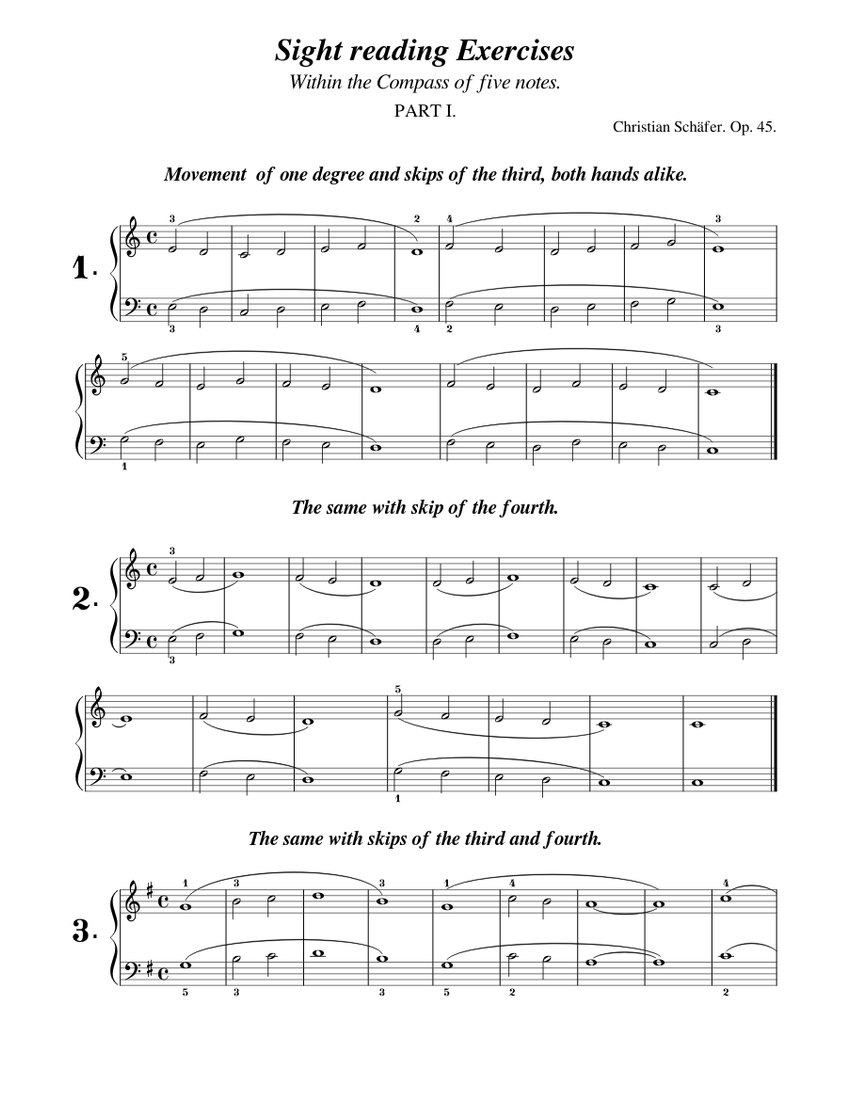 Sight Reading Exercise for Piano Preparation 8 Sheet Music for Piano ...