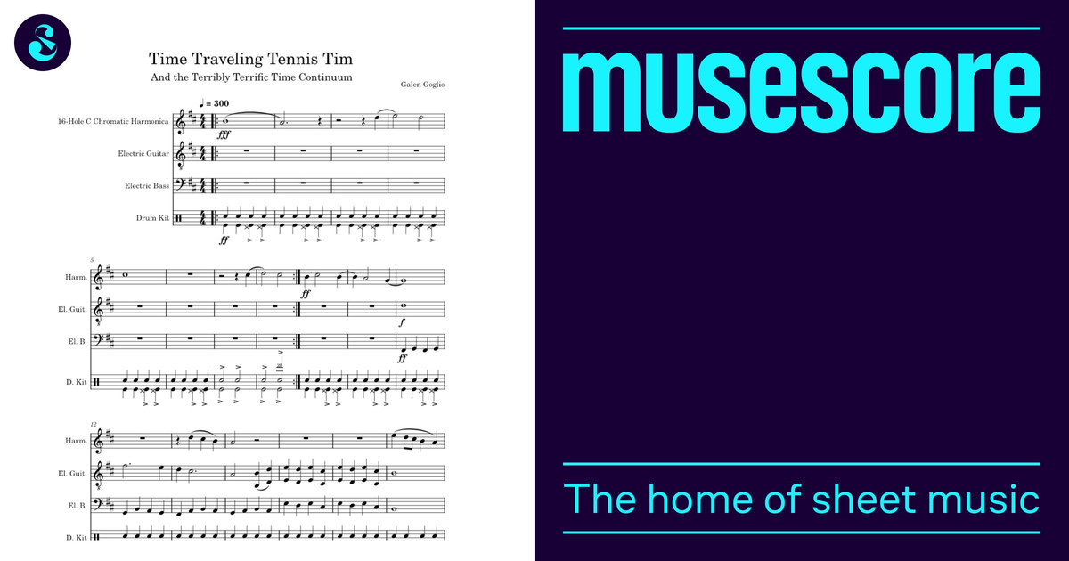Time Traveling Tennis Tim and the Terribly Terrific Time Continuum Sheet music for Harmonium ...