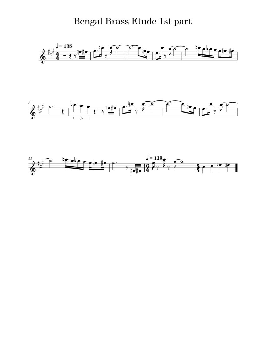 Begal Brass Etude 1st Part Sheet music for Trumpet other (Solo ...
