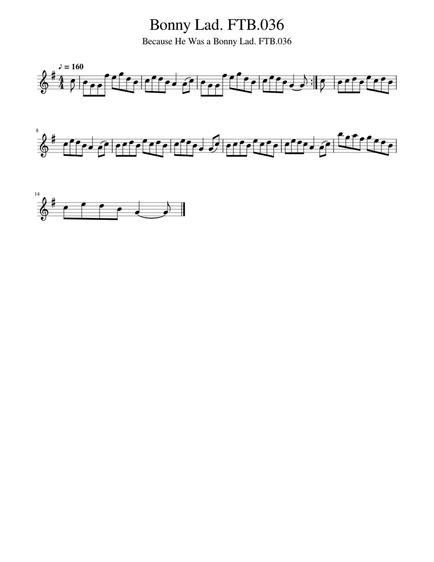 Bonny Lad. FTB.036 Sheet Music for Piano (Solo) easy | MuseScore.com