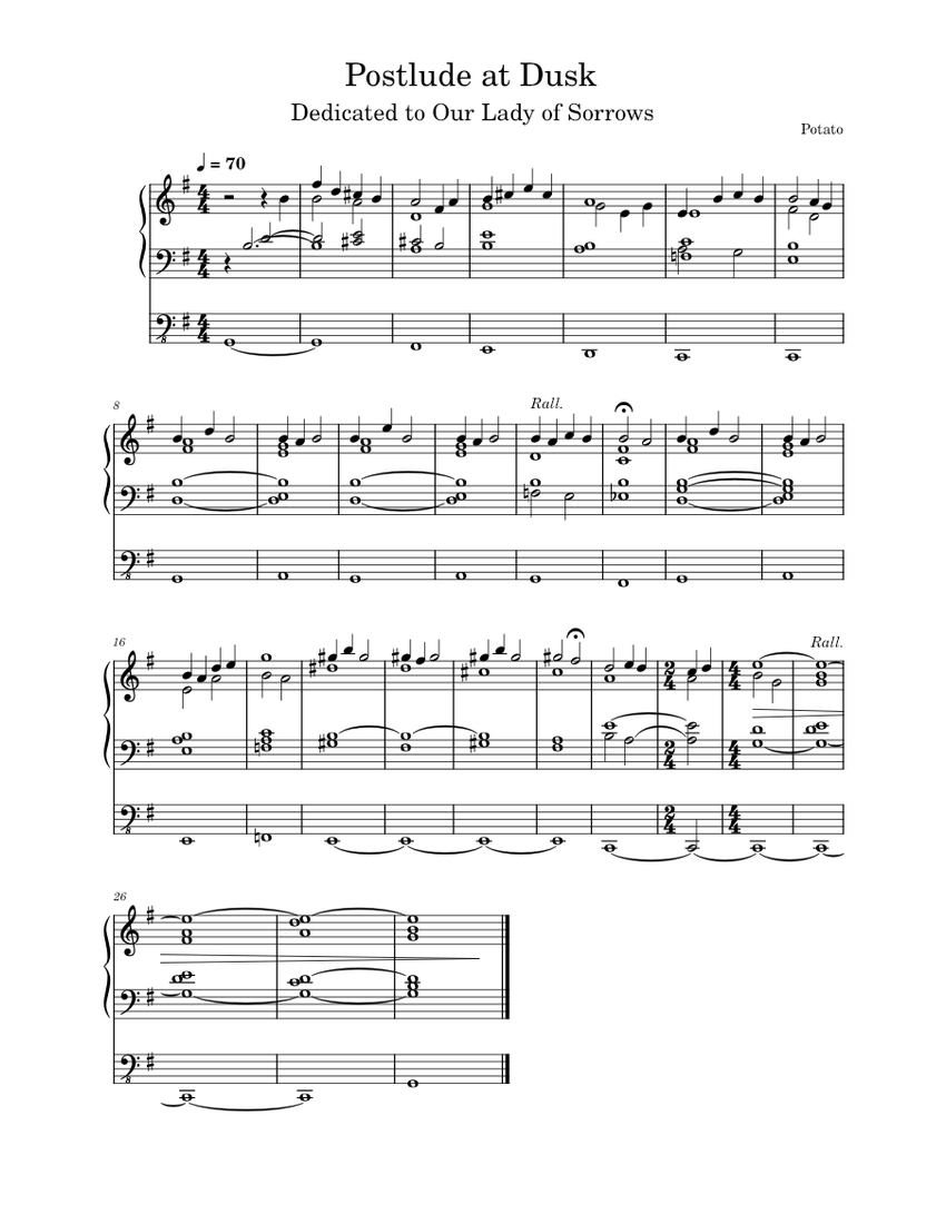 Postlude at Dusk Sheet music for Organ (Solo) | Musescore.com