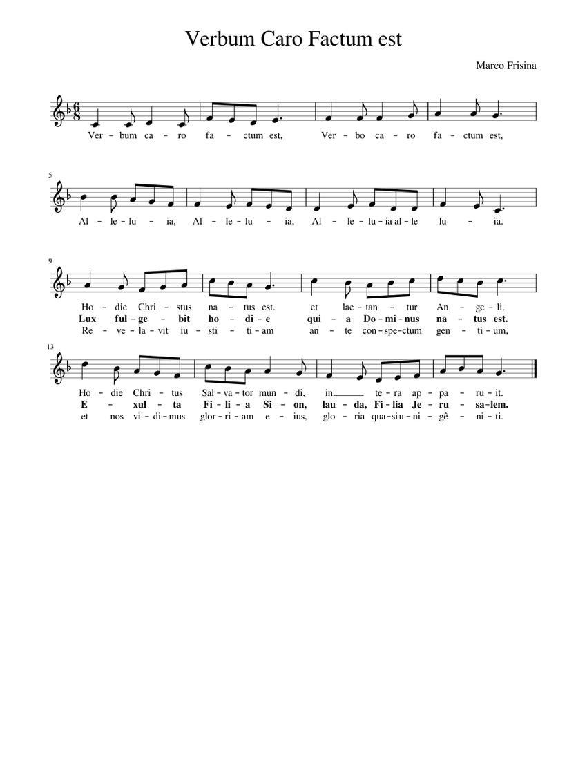 Verbum Caro Factum est Sheet Music for Piano (Solo) easy | MuseScore.com