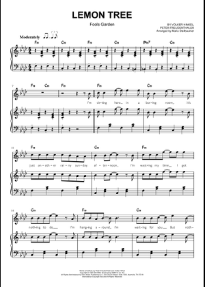 Lemon Tree - Fools Garden Sheet Music for Piano (Solo) | MuseScore.com