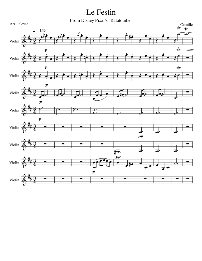 Le Festin Sheet Music for Violin (String Ensemble) | MuseScore.com