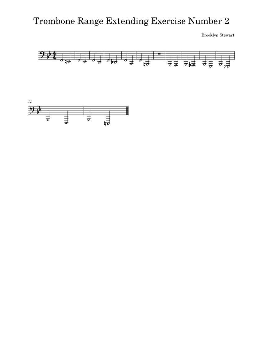 Trombone Range Extending Exercise Number 2 Sheet music for Piano (Solo ...