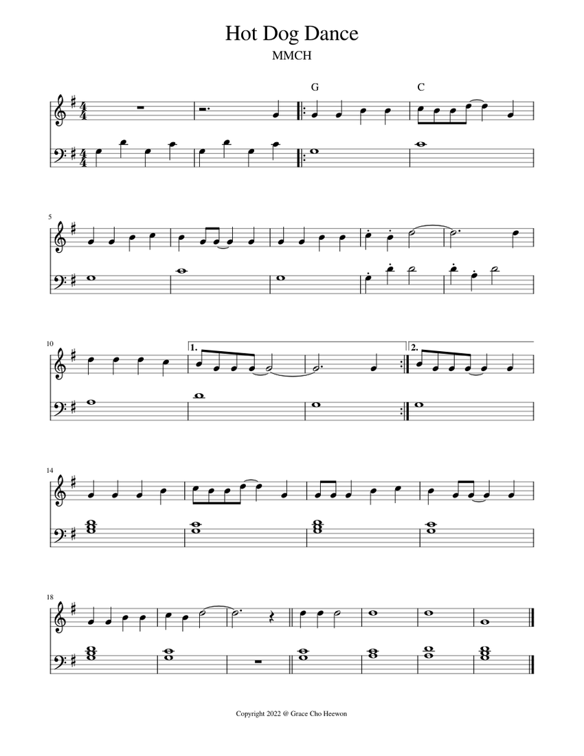 Mickey mouse clubhouse - hot dog dance – Misc Cartoons Sheet music for ...