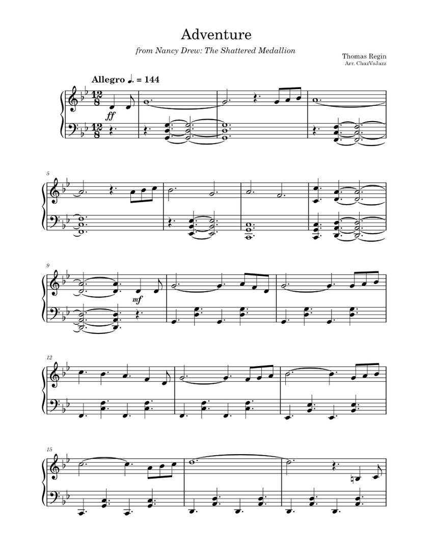 Adventure Sheet music for Piano (Solo) Easy | Musescore.com
