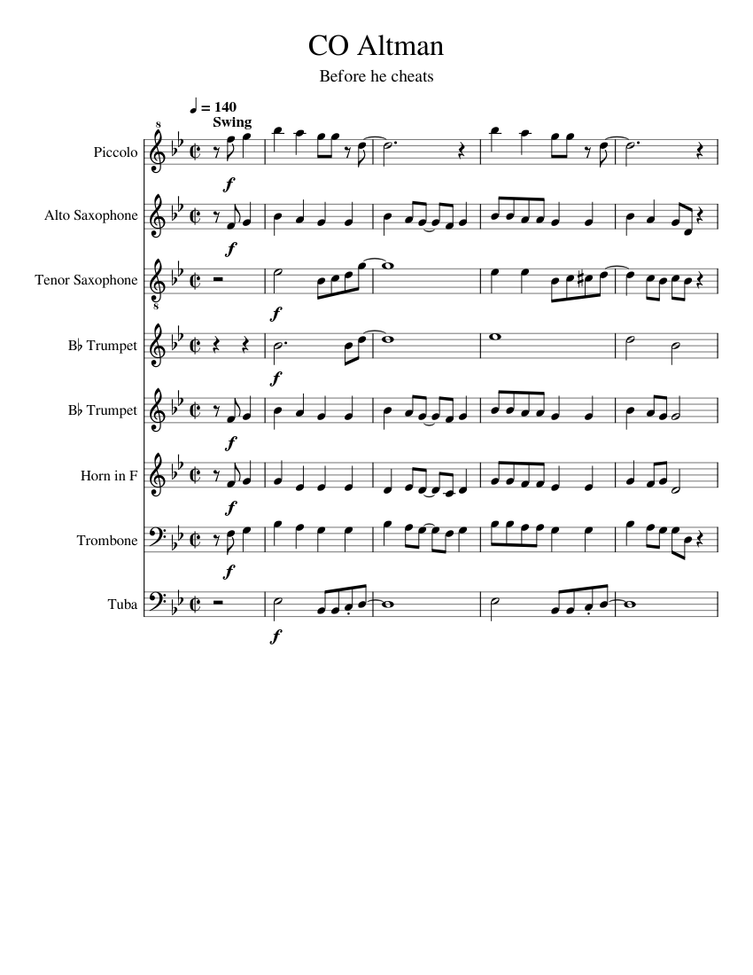CO_Altman Sheet music for Trombone, Tuba, Flute piccolo, Saxophone alto ...