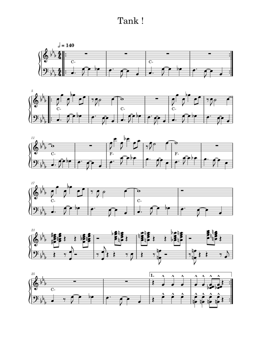 Tank! – Yoko Kanno Tank ! Sheet music for Piano (Solo) | Musescore.com