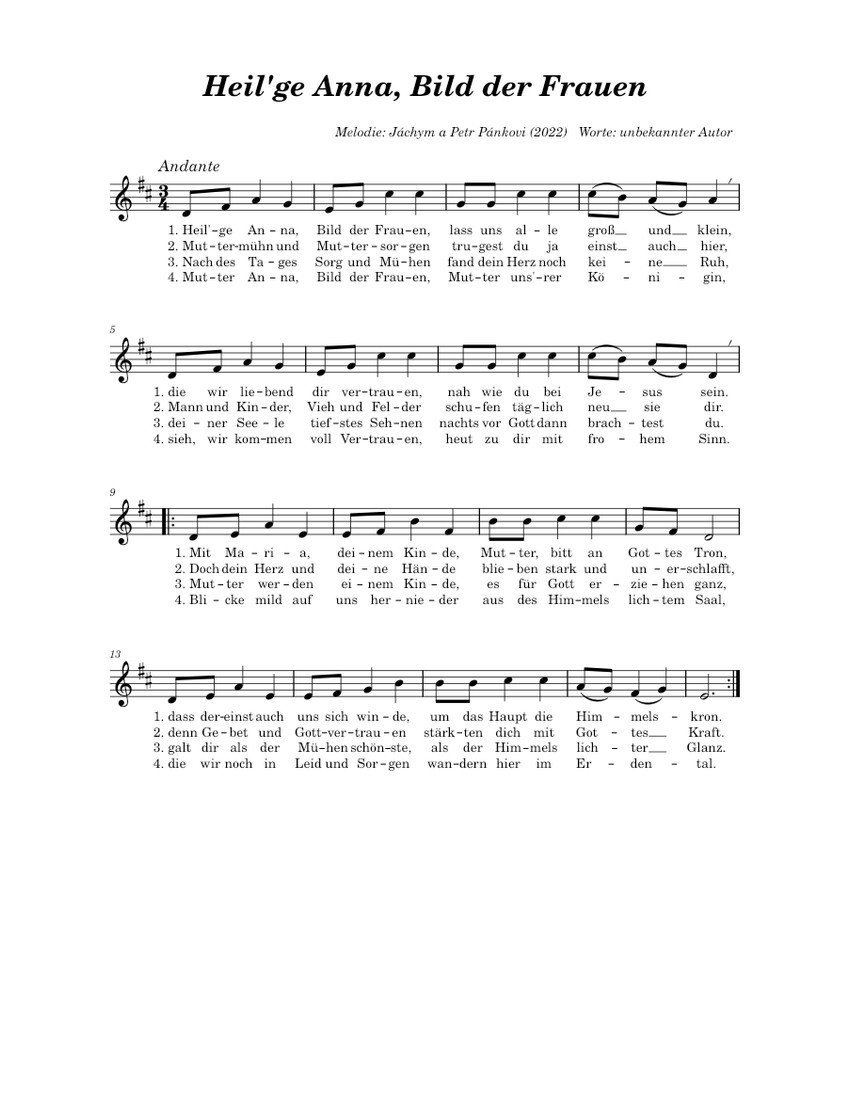 Heil'ge Anna, Bild der Frauen - piano tutorial