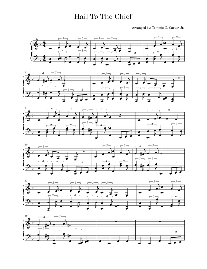 Hail To The Chief – Misc tunes Sheet music for Piano (Solo) Easy ...