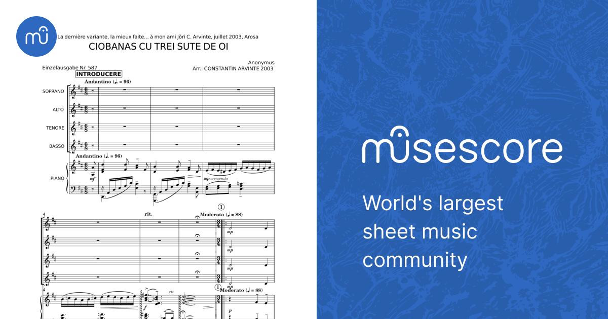 CIOBANAS CU TREI SUTE DE OI Sheet Music for Piano, Synthesizer (Mixed ...