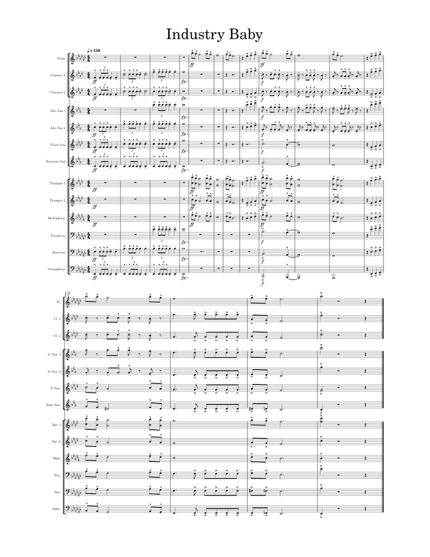 Industry Baby – Lil Nas X Industry Baby for Pep Band Sheet Music for ...