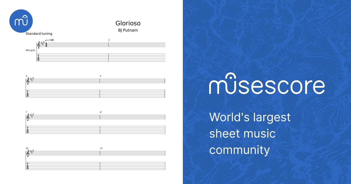 Glorioso - BJ Putnam Sheet Music and Tab for Guitar (Mixed Duet ...