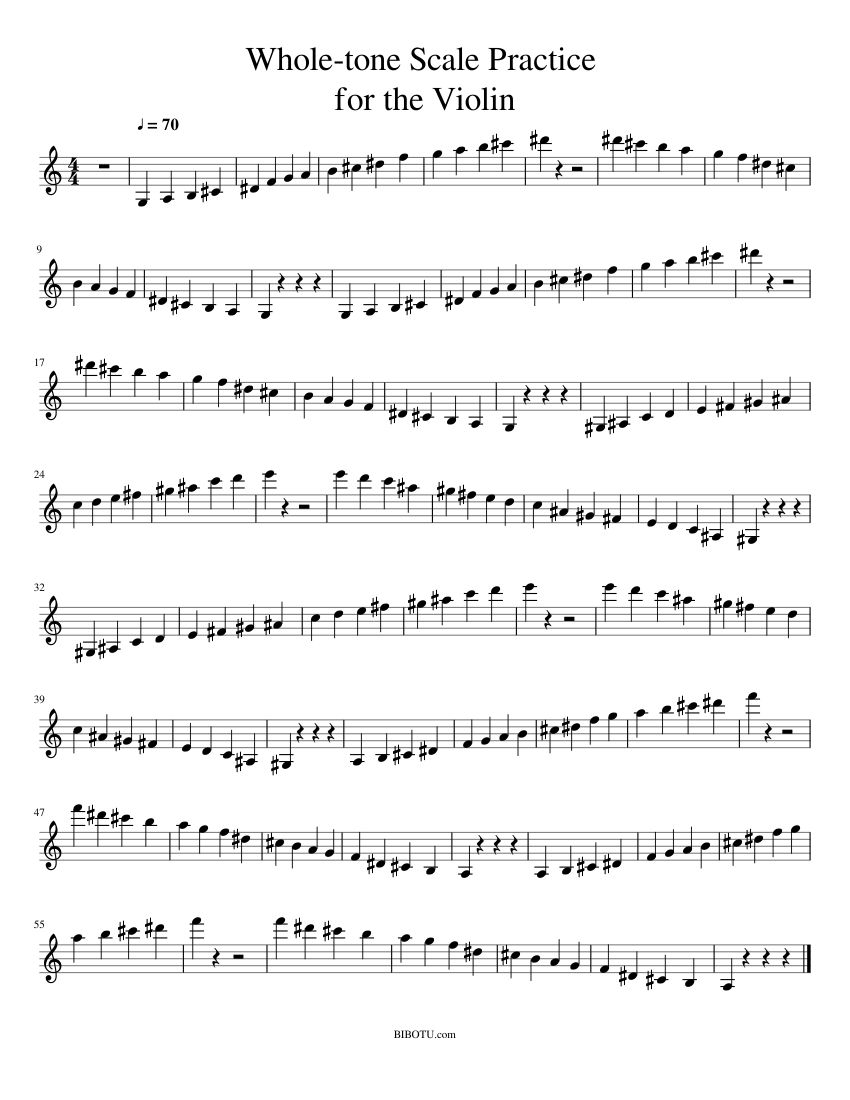 Violin Whole tone Scale Practice II Sheet music for Violin (Solo ...