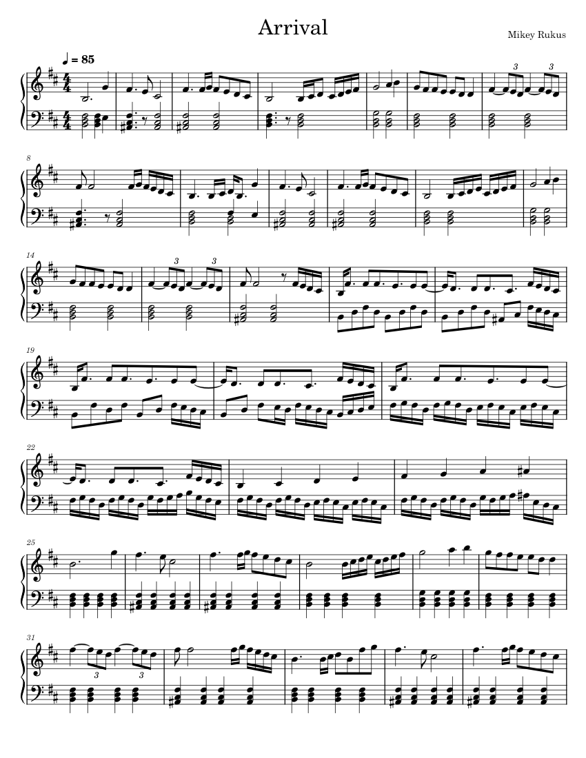 Arrival (Sting) - AEW, Mikey Rukus Sheet Music for Piano (Solo ...