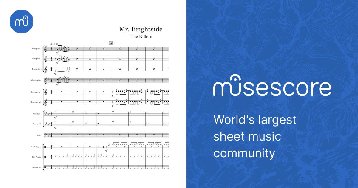 Mr. Brightside - The Killers Sheet music for Trombone, Tuba, Saxophone ...