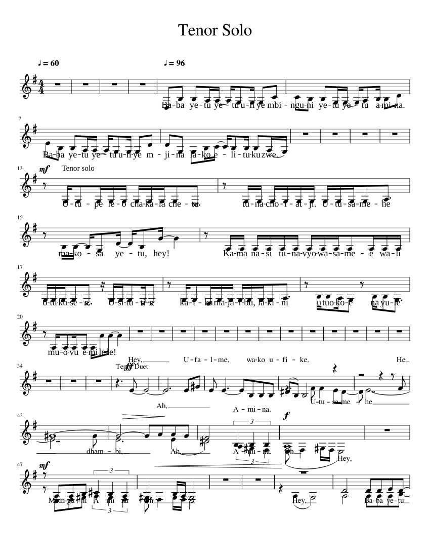 Tenor Solo Sheet music for Piano (Solo) | Musescore.com
