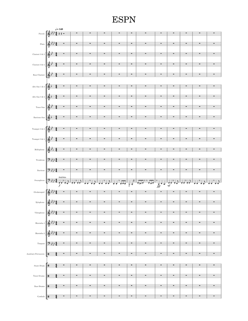 ESPN – John Colby ESPN Sheet music for Trombone, Flute piccolo, Flute ...