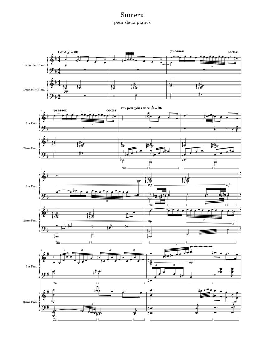 Sumeru – Yu-Peng Chen Sheet music for Piano (Piano Duo) | Musescore.com