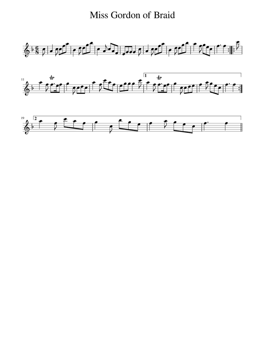 Miss Gordon of Braid - piano tutorial