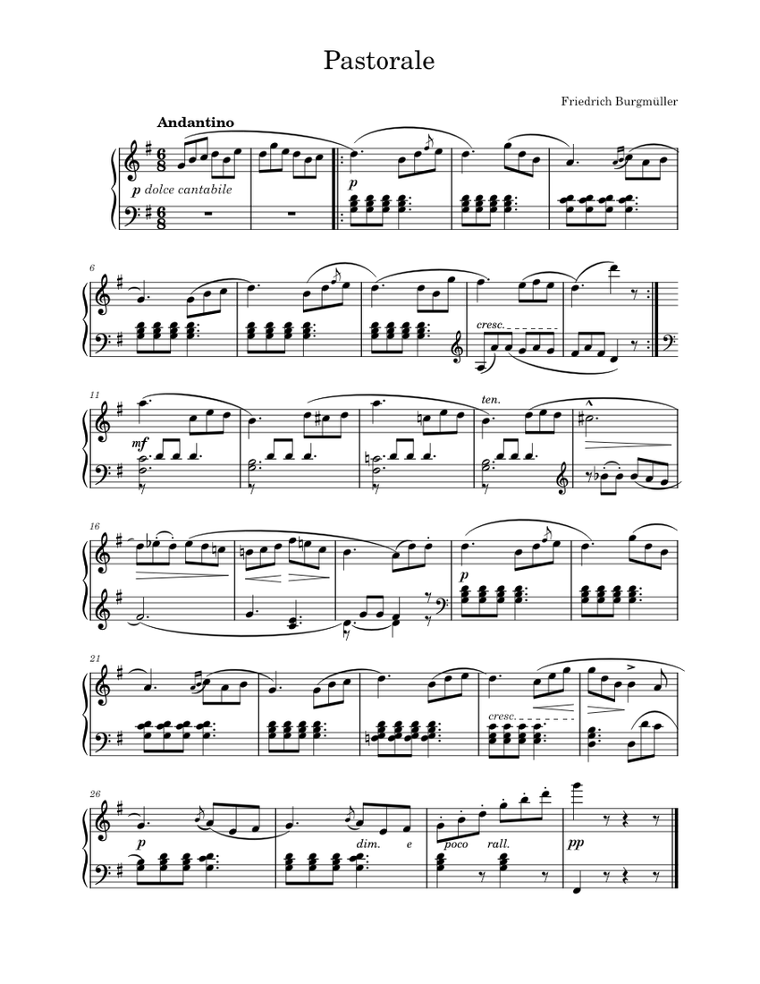 Pastorale, Op. 100, No. 3 – Johann Friedrich Burgmuller, William ...