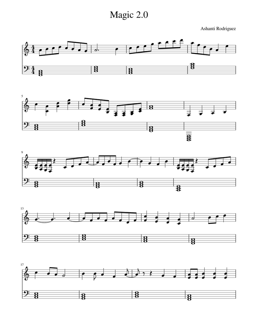 magic 2.0 Sheet music for Piano (Solo) | Musescore.com