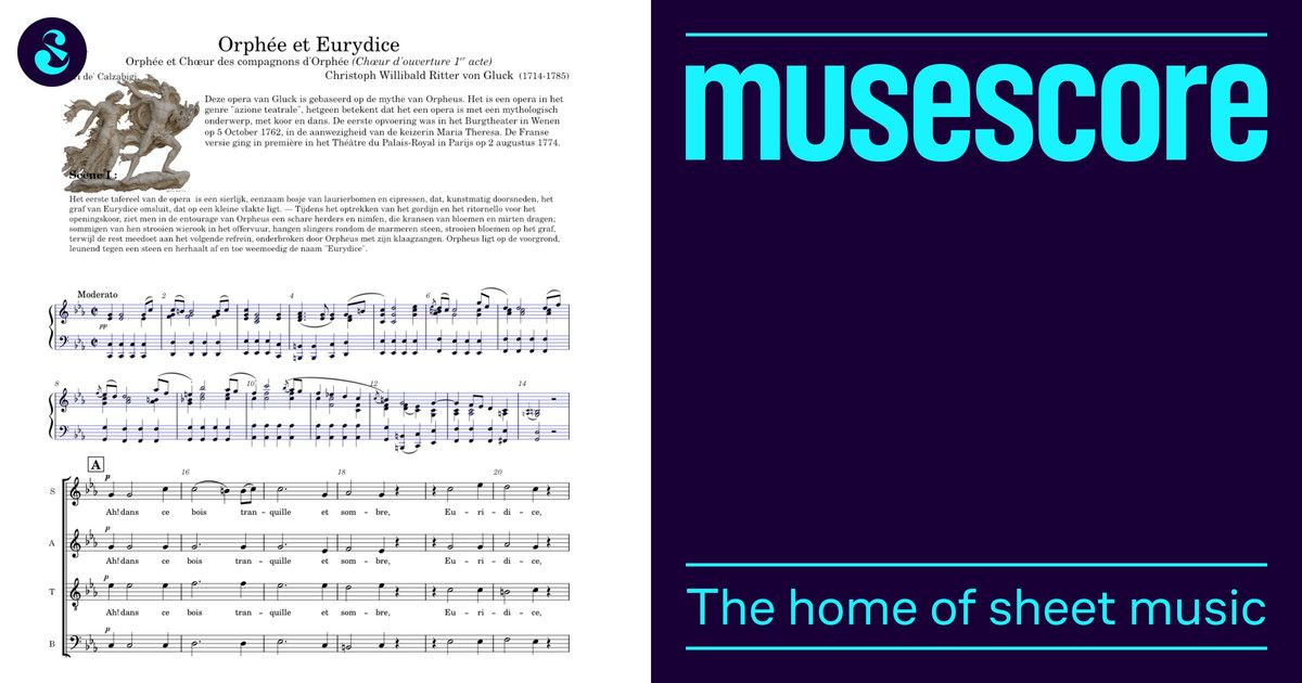 Orphée et Eurydice; Orphée et Chœur des compagnons d'Orphée Sheet Music ...