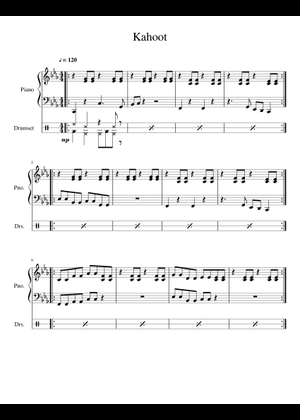 Kahoot Lobby Theme Percussion Ensemble Sheet Music for Vibraphone, Drum ...
