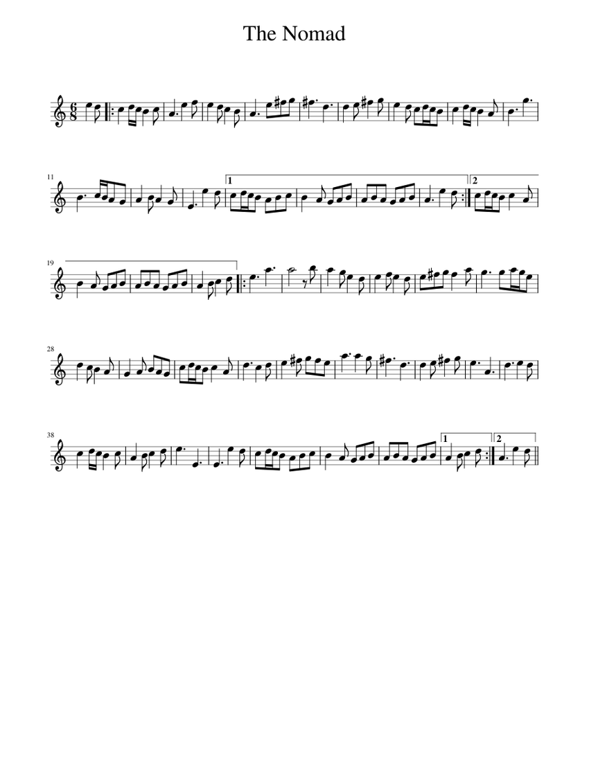The Nomad Sheet music for Piano (Solo) Easy | Musescore.com